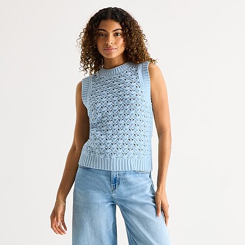 Click here for a.n.a Womens Crew Neck Sweater Vest  Medium  Blue prices
