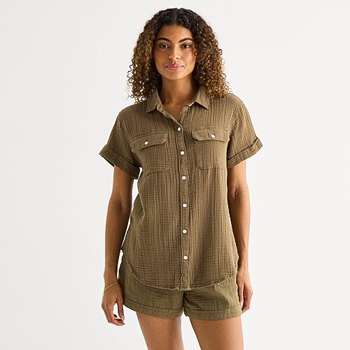 Click here for a.n.a Womens Short Sleeve Blouse  Petite X-small... prices