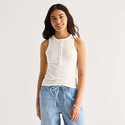 Click here for a.n.a Womens Henley Neck Sleeveless Tank Top  Xx-l... prices