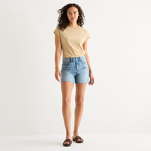 Click here for a.n.a Embellished Womens High Rise 5 Denim Short... prices