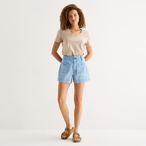 Click here for a.n.a Patch Pocket Womens Highest Rise 4 Denim Sho... prices