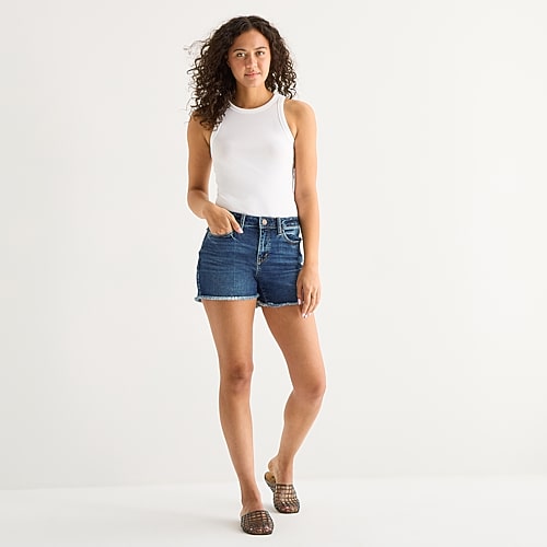 Click here for a.n.a Womens Mid Rise 3 Denim Short  14  Blue prices