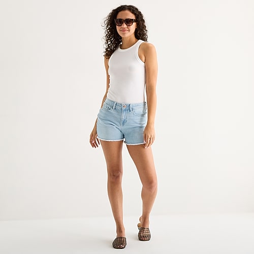 Click here for a.n.a Womens Mid Rise 3 Denim Short  16  Blue prices