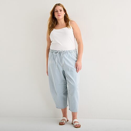 Click here for a.n.a Womens Plus High Rise Barrel Jean  3x  Blue prices