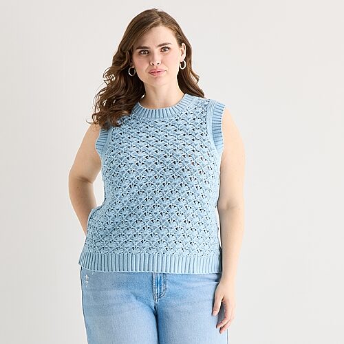 Click here for a.n.a Womens Plus Crew Neck Sweater Vest  4x  Blue prices
