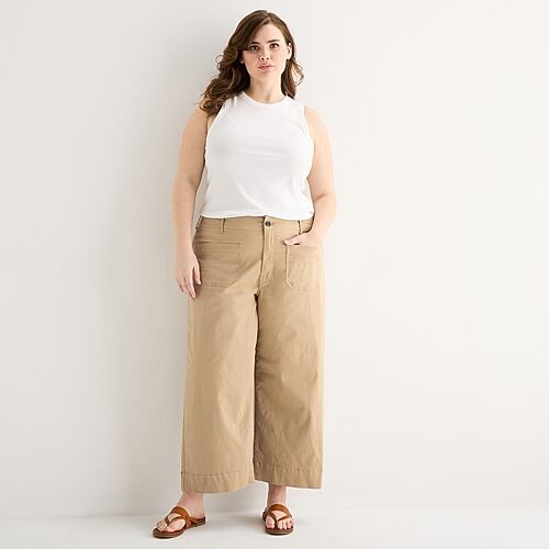 Click here for a.n.a Patch Pocket Womens Plus Wide Leg Highest Ri... prices