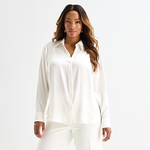 Click here for Worthington Plus Womens Long Sleeve Slim Fit Blous... prices