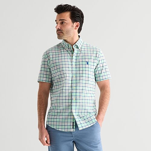 Click here for U.S. Polo Assn. Plaid Mens Short Sleeve Classic Fi... prices