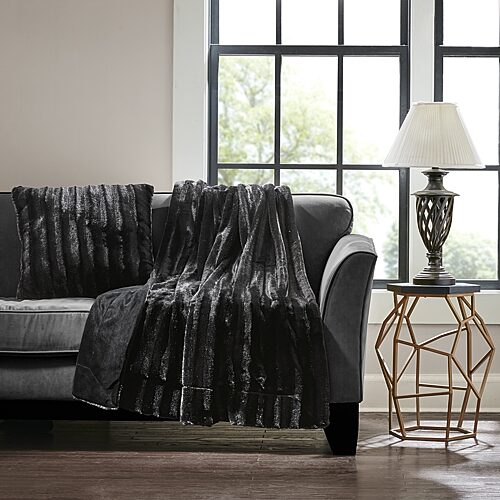 Click here for Madison Park Duke Ribbed Faux-Fur Decorative Pillo... prices