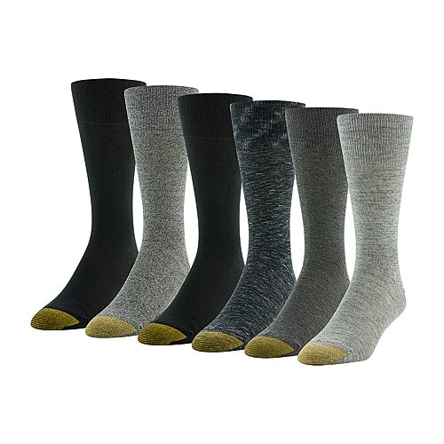 Click here for Gold Toe Mens 6-pack Cambridge Solid Crew Socks -... prices