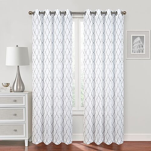 Click here for Regal Home Bayview Grommet Top Embroidered Sheer S... prices