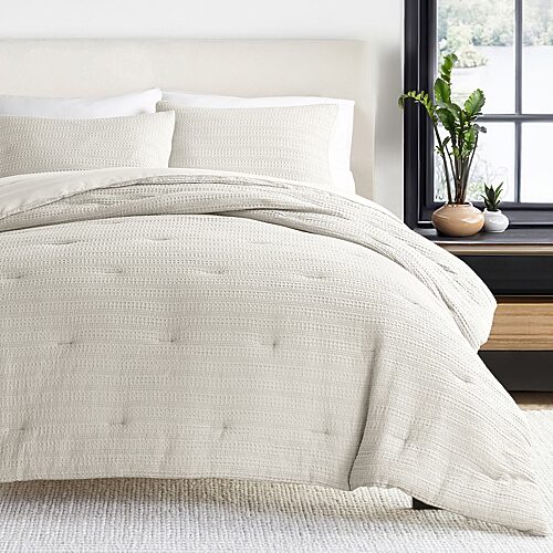 Soft Essentials Waffle-Textured Ultra Soft 3pc. Comforter Set