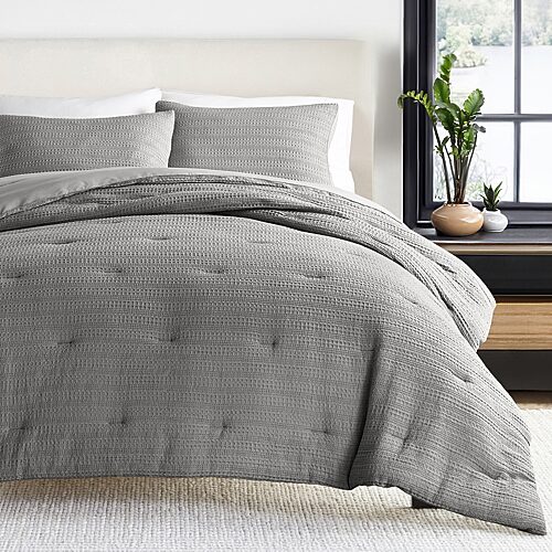 Soft Essentials Waffle-Textured Ultra Soft 3pc. Comforter Set