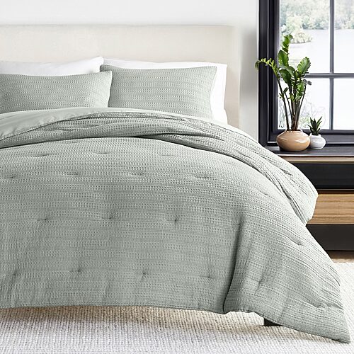 Soft Essentials Waffle-Textured Ultra Soft 3pc. Comforter Set