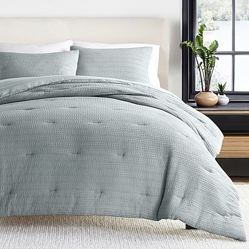 Soft Essentials Waffle-Textured Ultra Soft 3pc. Comforter Set