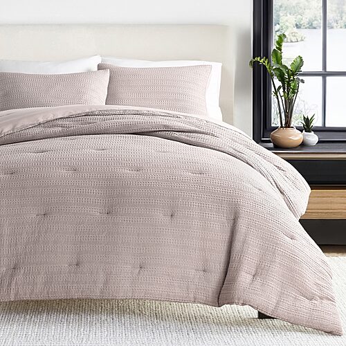 Soft Essentials Waffle-Textured Ultra Soft 3pc. Comforter Set