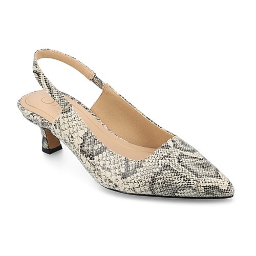 Journee Collection Womens Paulina Pointed Toe Slingback Pumps - Snake