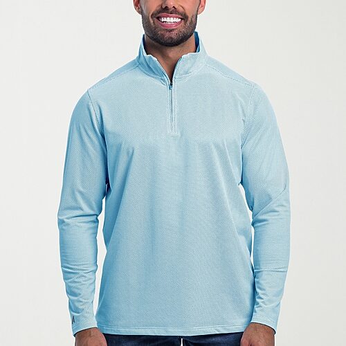 Click here for Antigua Mens Mock Neck Long Sleeve Quarter-Zip Pul... prices