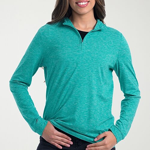 Click here for Antigua Spring 2025 Womens Hooded Long Sleeve Quar... prices