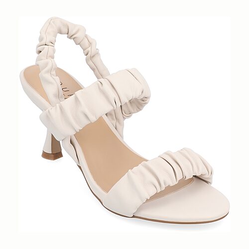 Journee Collection Womens Amaree Ruched Strap Dress Sandals - Bone