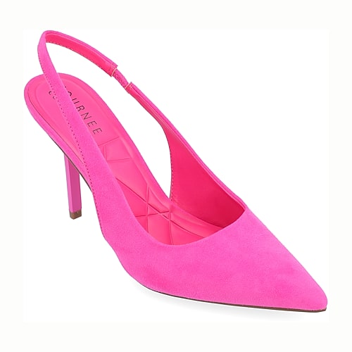 Journee Collection Elenney Womens Pointed Closed Toe Stiletto Heel Pumps  11 Medium  Pink