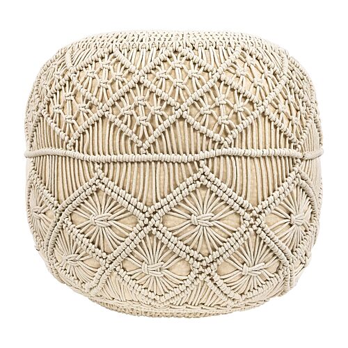 Click here for Northlight 18 Solid Handmade Natural Cotton Pouf F... prices