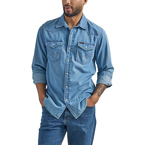 Click here for Wrangler Mens Regular Fit Long Sleeve Button-Down... prices