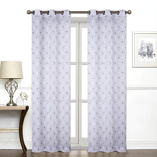 Click here for Regal Home Perth Geometric Embroidery Grommet Top... prices