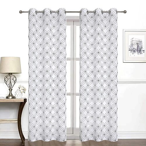 Click here for Regal Home Perth Geometric Embroidery Grommet Top... prices