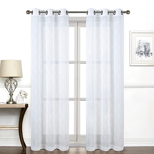 Click here for Regal Home Perth Geometric Embroidery Grommet Top... prices