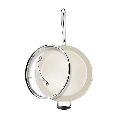 Natural Collection 14 in. Ceramic Nonstick Skillet - Cream
