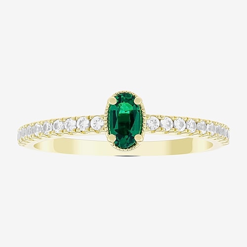 Click here for Lab Created Gemstone 14K Gold Over Silver Oval Sid... prices