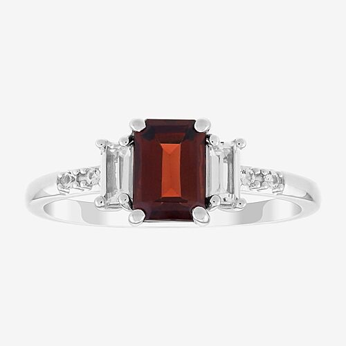 Click here for Womens Genuine Red Garnet Sterling Silver Side Sto... prices