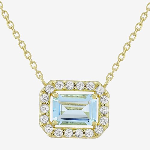 Click here for Womens Simulated Blue Aquamarine 14K Gold Over Sil... prices