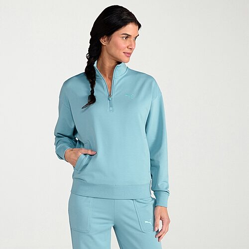 Click here for PUMA Womens Mock Neck Long Sleeve Active Quarter-Z... prices