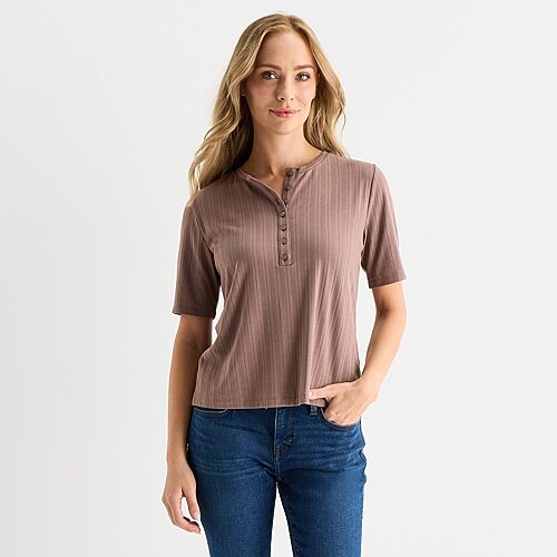 Click here for Liz Claiborne Womens Short Sleeve Regular Fit Henl... prices
