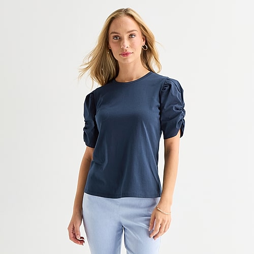 Click here for Liz Claiborne Womens Petite Crew Neck Short Sleeve... prices