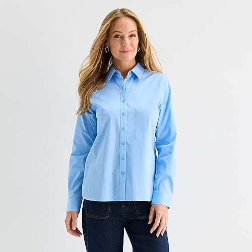 Click here for Liz Claiborne Womens Long Sleeve Dress Shirt  Peti... prices