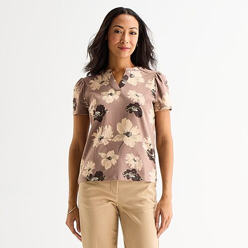 Click here for Liz Claiborne Womens Split Crew Neck Short Sleeve... prices