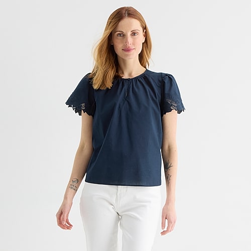 Click here for Liz Claiborne Womens Keyhole Neck Short Sleeve Emb... prices