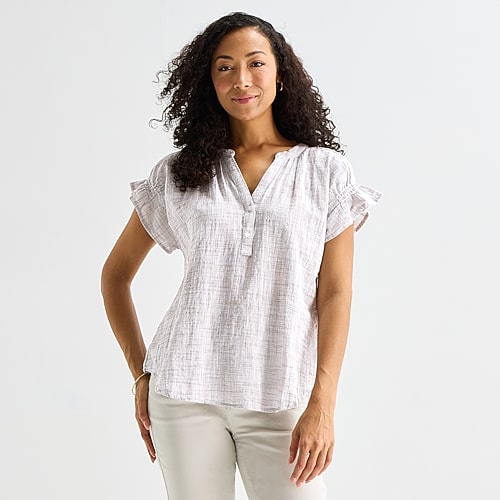 Click here for Liz Claiborne Womens Split Crew Neck Short Sleeve... prices