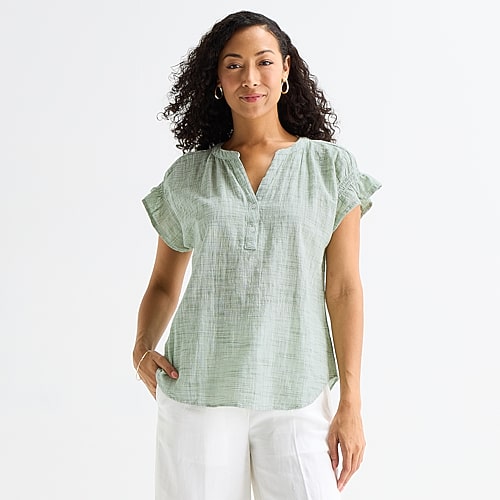 Click here for Liz Claiborne Womens Split Crew Neck Short Sleeve... prices