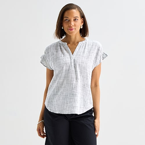 Click here for Liz Claiborne Womens Split Crew Neck Short Sleeve... prices