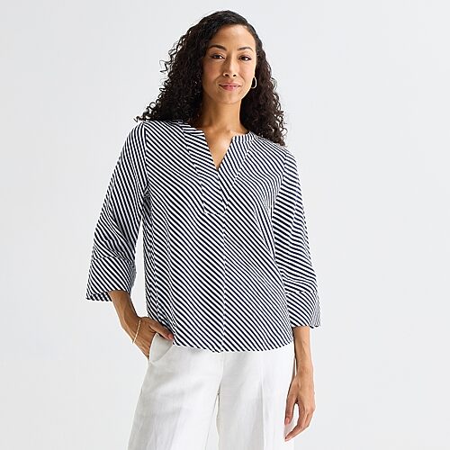 Click here for Liz Claiborne Womens Split Crew Neck 3/4 Sleeve Tu... prices
