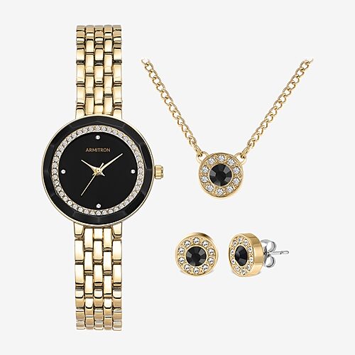 Click here for Armitron Now Womens Crystal Accent Gold Tone 4-pc.... prices
