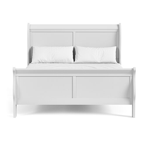 Click here for Burkhart Wood Sleigh Bed  One Size  White prices