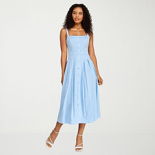 Click here for Premier Amour Womens Midi Square Neck Sleeveless F... prices