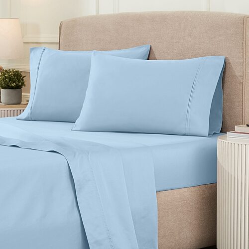 SUPERIOR Egyptian Cotton Premium Heavyweight 1200tc Deep Pocket Sheet Set  One Size  Blue