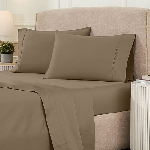 SUPERIOR Egyptian Cotton Premium Heavyweight 1200tc Deep Pocket Sheet Set  One Size  Beige