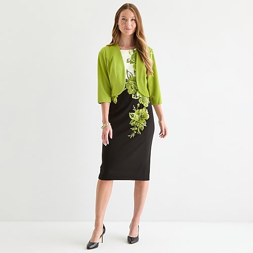 Click here for Maya Brooke Womens Floral Jacket Dress  14  Green prices